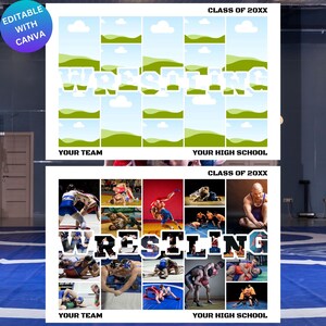 Wrestling Photo Collage Template: Customizable Senior Night Gift ...