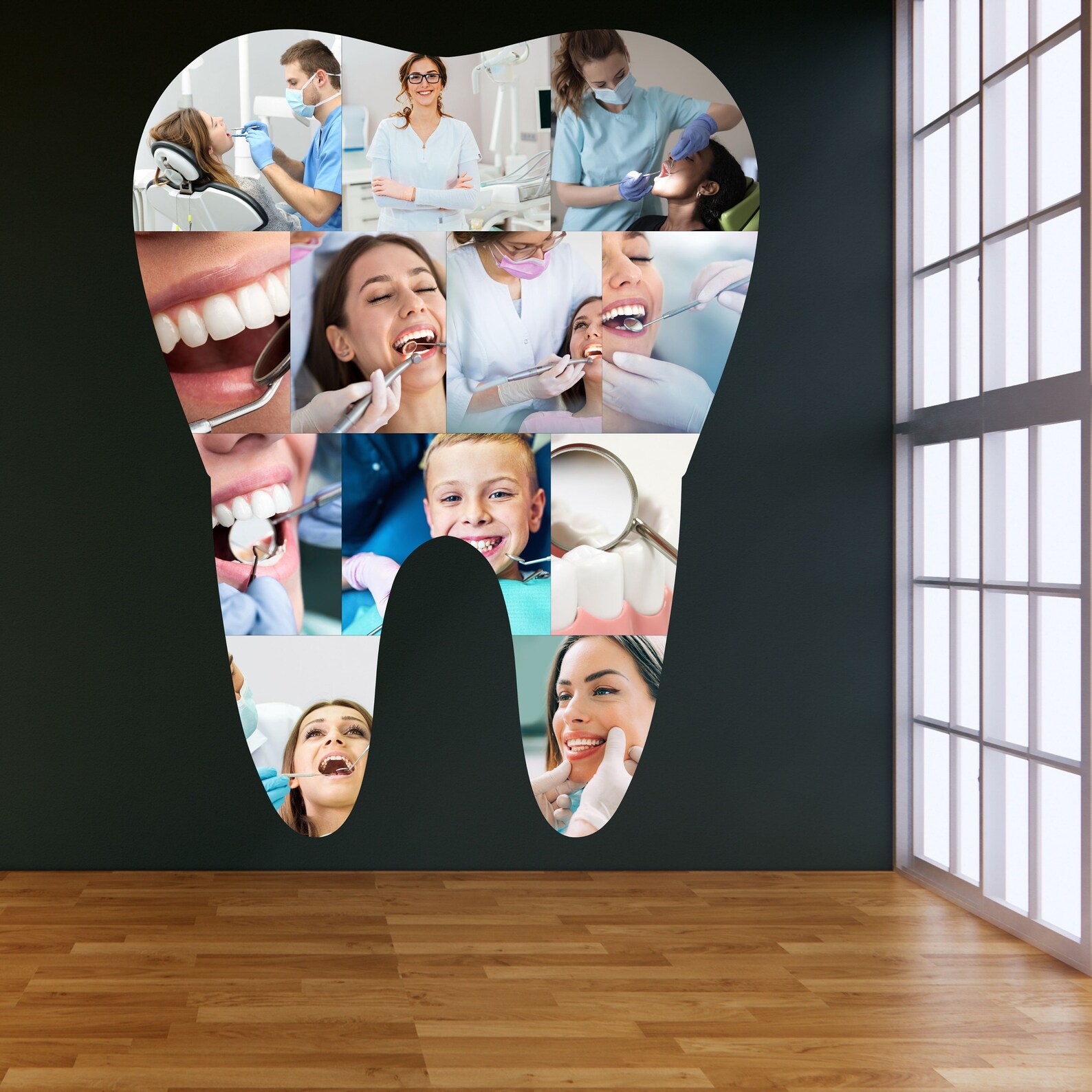 Tooth Collage Canva Frame Template: Dentist Photo Grid (digital ...