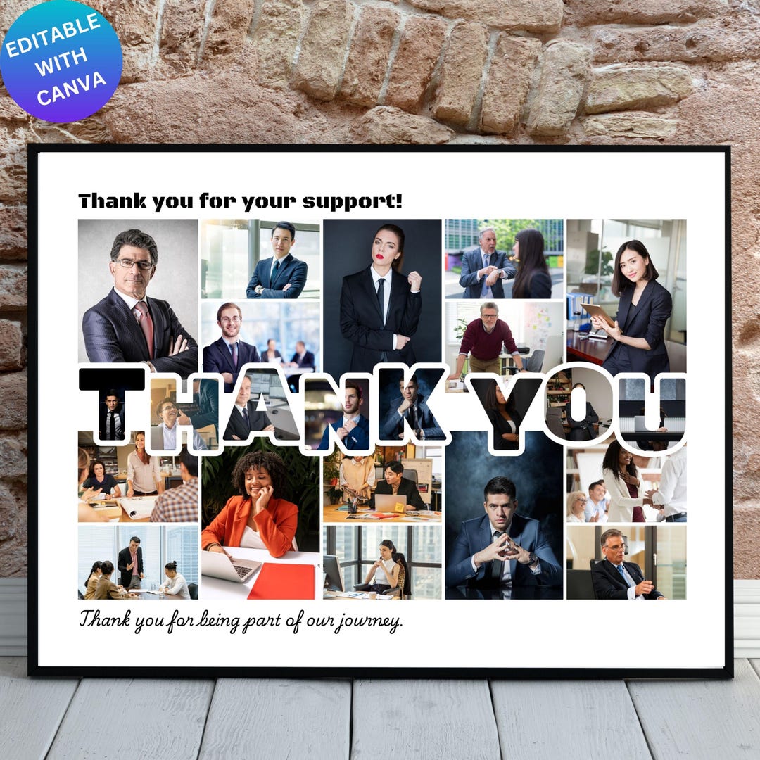 Thank You Photo Collage Canva Frame Template, Editable Digital File ...
