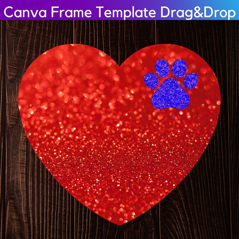 Paw Print Photo Collage Canva Frame Template Bundle (digital Download ...