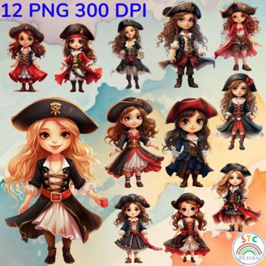 Cute Little Pirate PNG Sublimation Clipart Design Bundle,digital ...