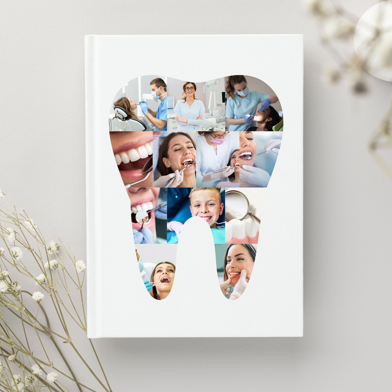 Tooth Collage Canva Frame Template: Dentist Photo Grid (digital ...