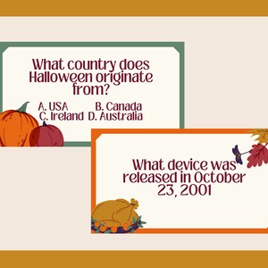 October Trivia Quiz | October Trivia Game | October Quiz | Party Game ...