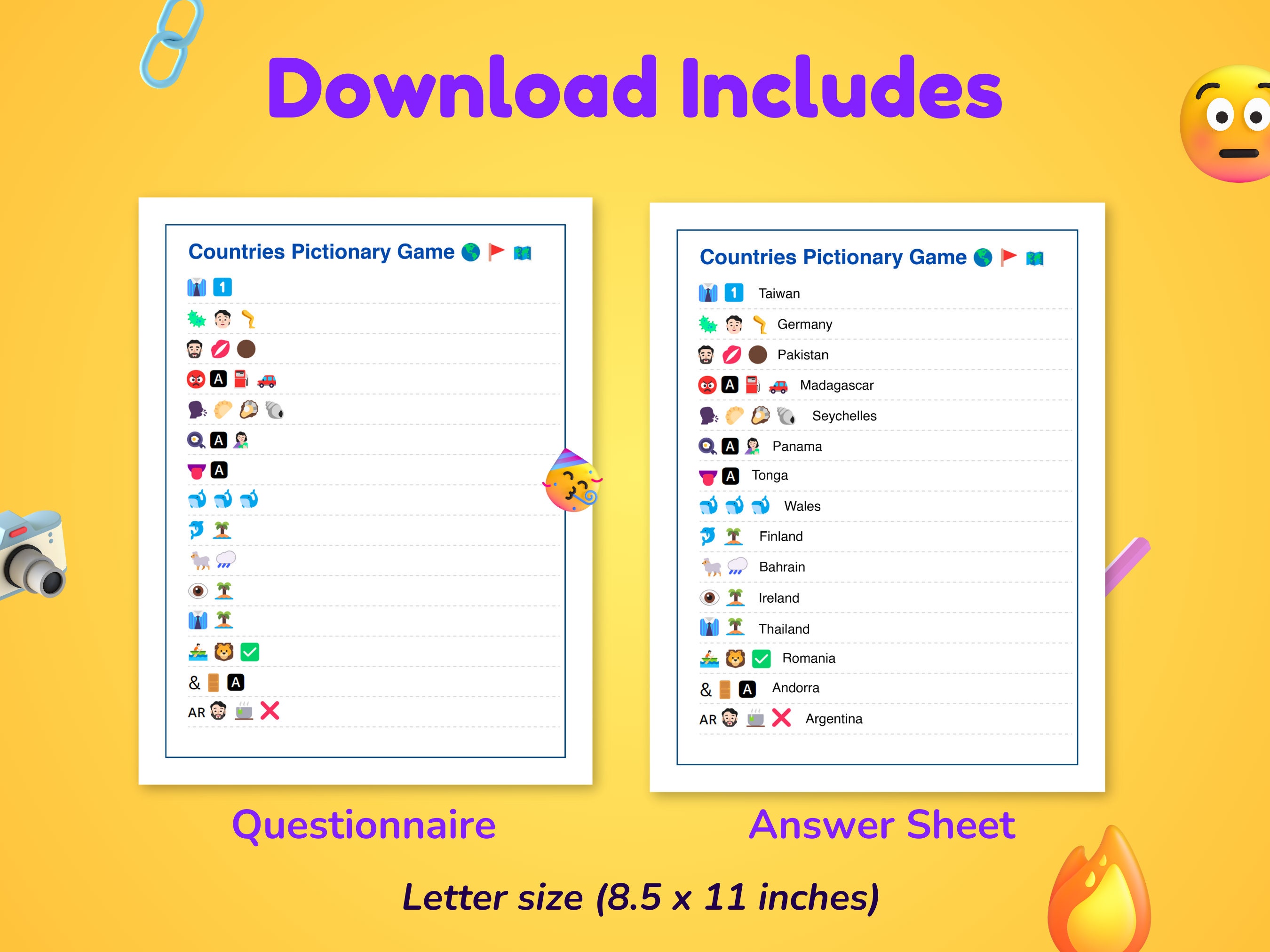 Emoji Pictionary Game Bundle 2: Movies, Anime, & More (PDF Download) - Etsy