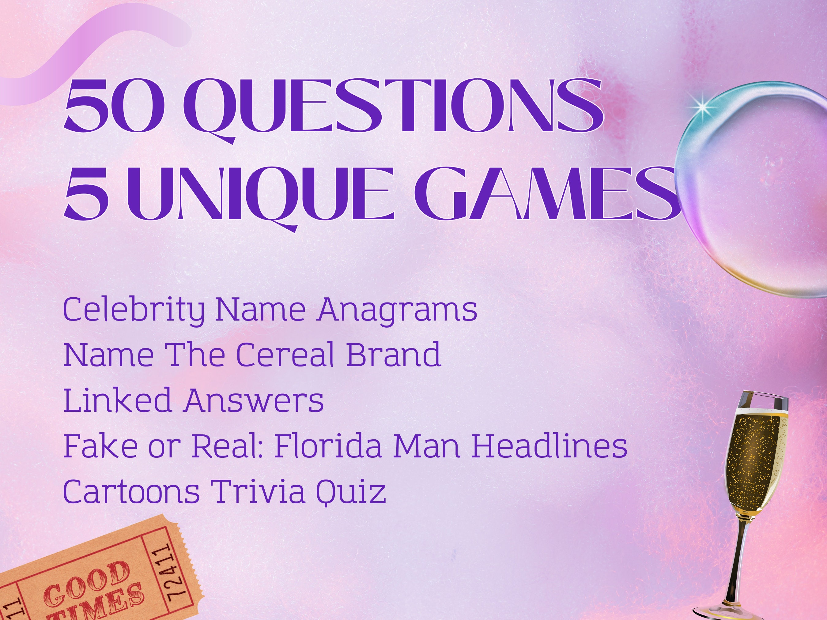 Trivia Party Games Printable Party Games Party Games Bundle Adult Party ...