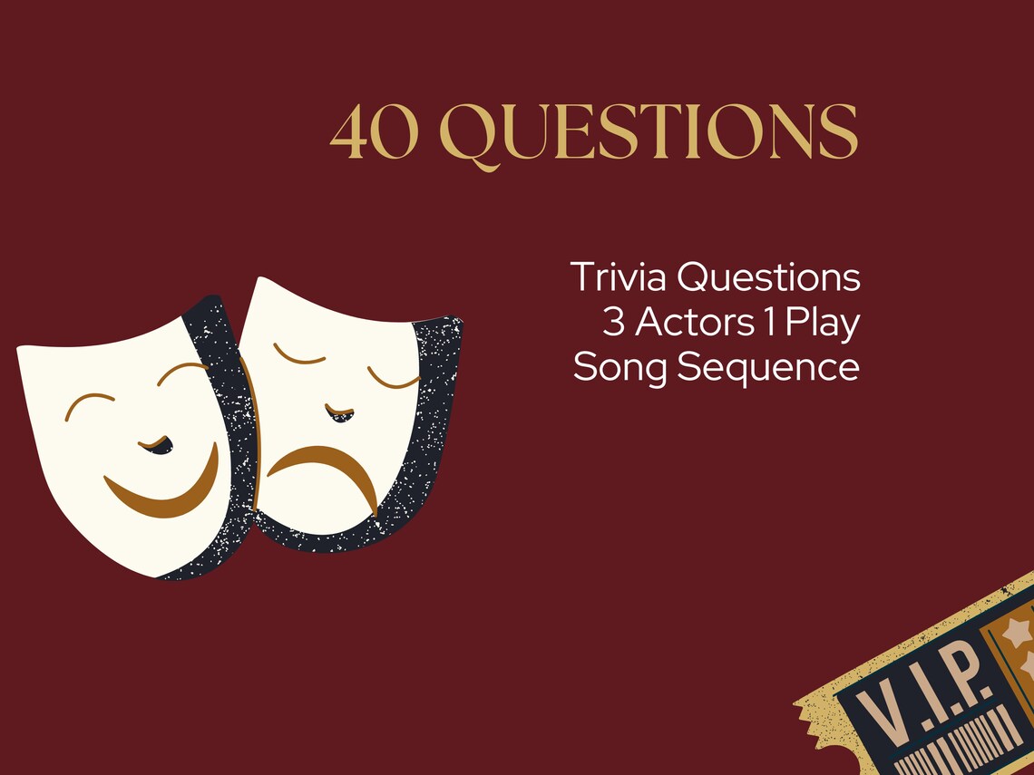 Musical Theater Trivia Game: Party Quiz (digital Download) - Etsy