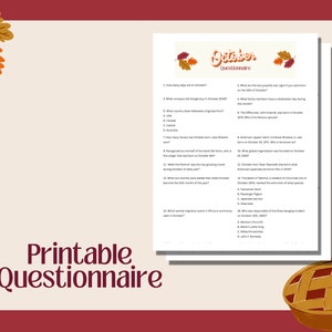 October Trivia Quiz | October Trivia Game | October Quiz | Party Game ...
