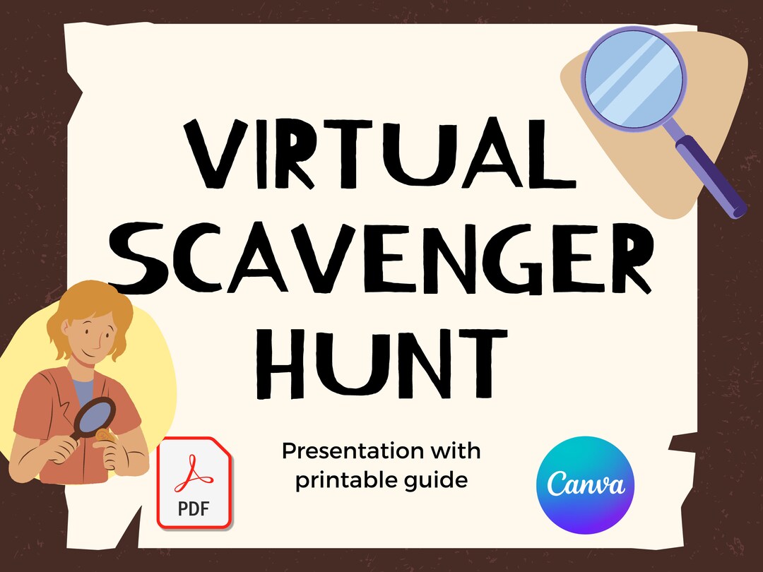 Virtual Scavenger Hunt Game: Printable Trivia Party (digital Download ...
