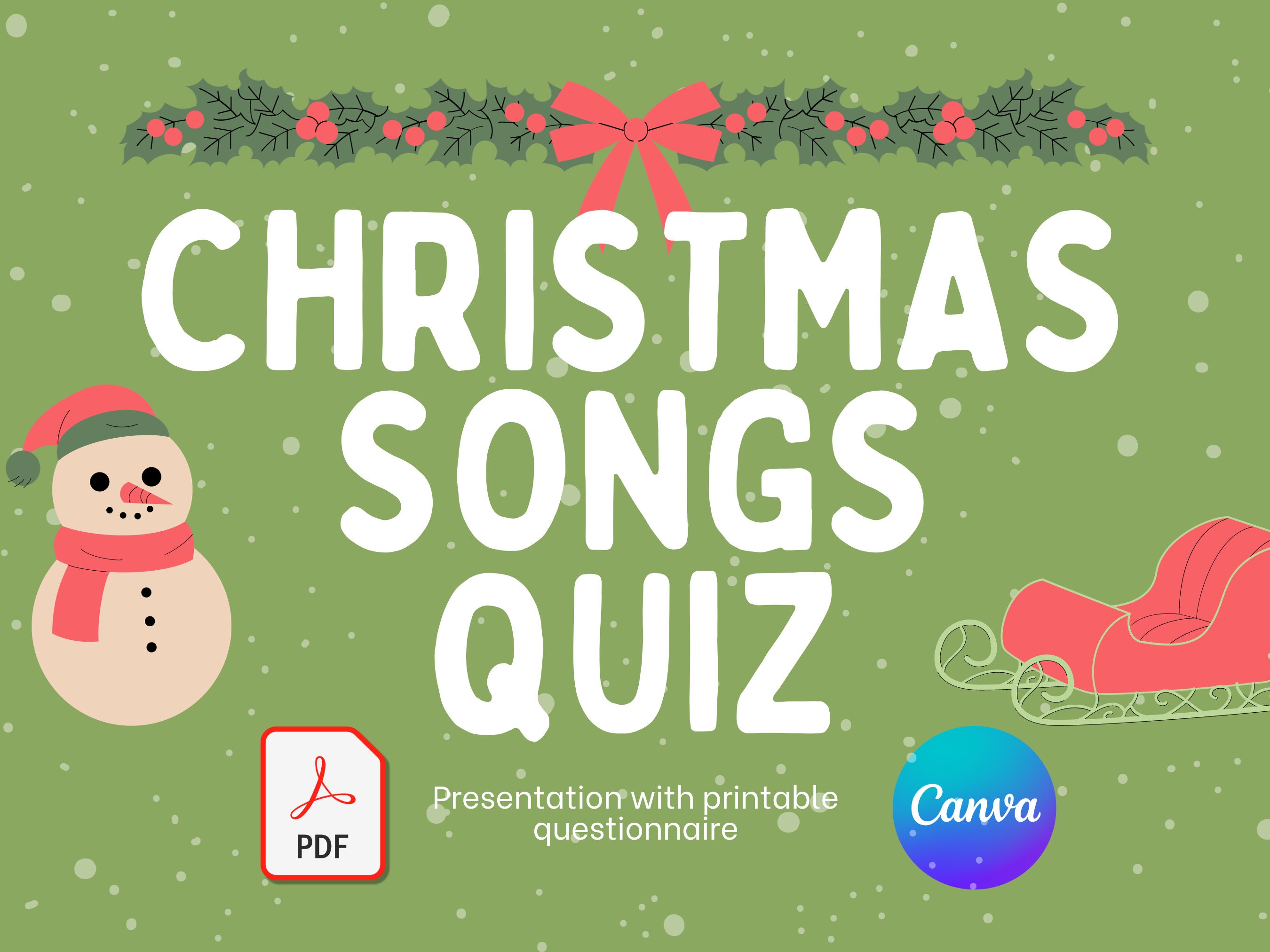 Christmas Song Game Christmas Song Quiz Christmas Song Trivia Game ...