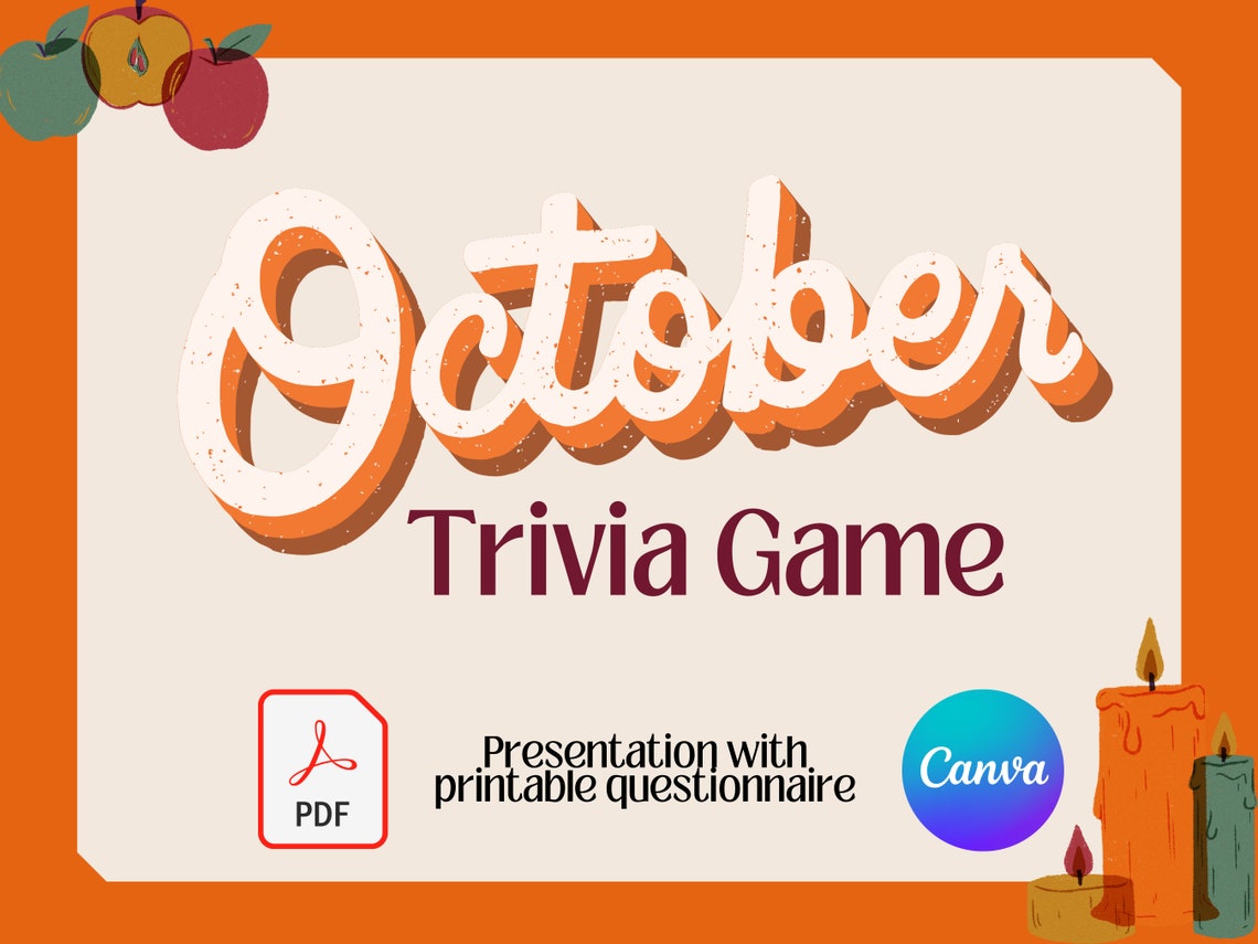 October Trivia Quiz | October Trivia Game | October Quiz | Party Game ...