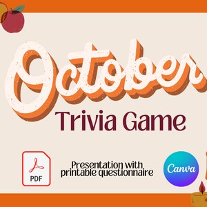 October Trivia Quiz | October Trivia Game | October Quiz | Party Game ...