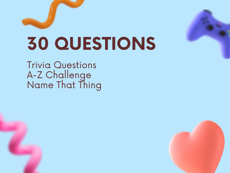 Family Trivia Night Game: 30 Questions, Printable PDF + Canva (digital ...