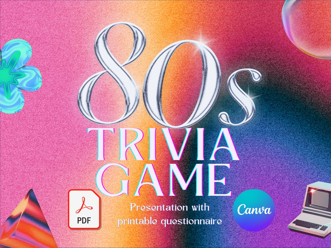 80s Trivia Game: Music, Movies, TV & Trends (digital Download) - Etsy