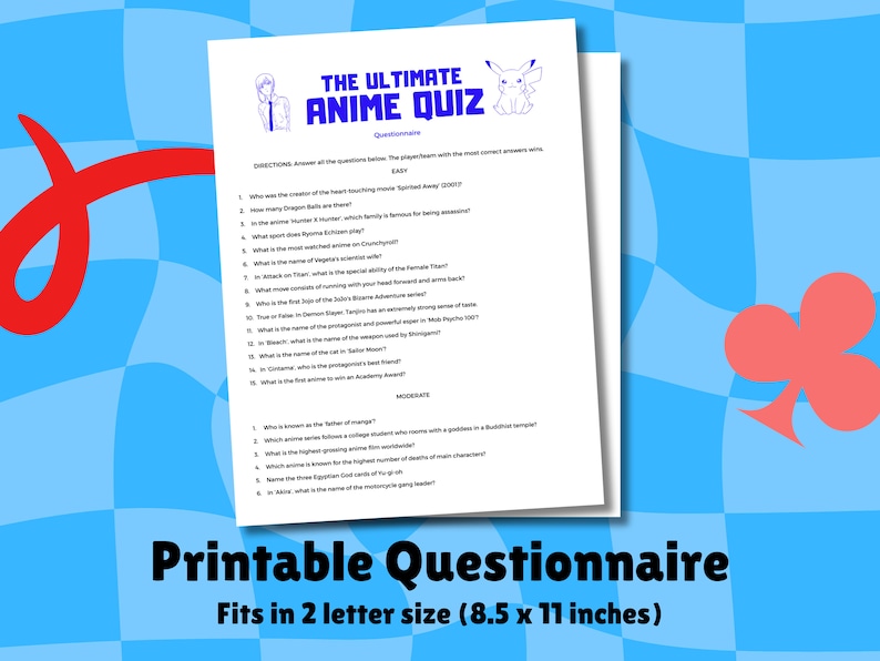 The Ultimate Anime Quiz | Anime Party Game | Anime Party Themed Game ...