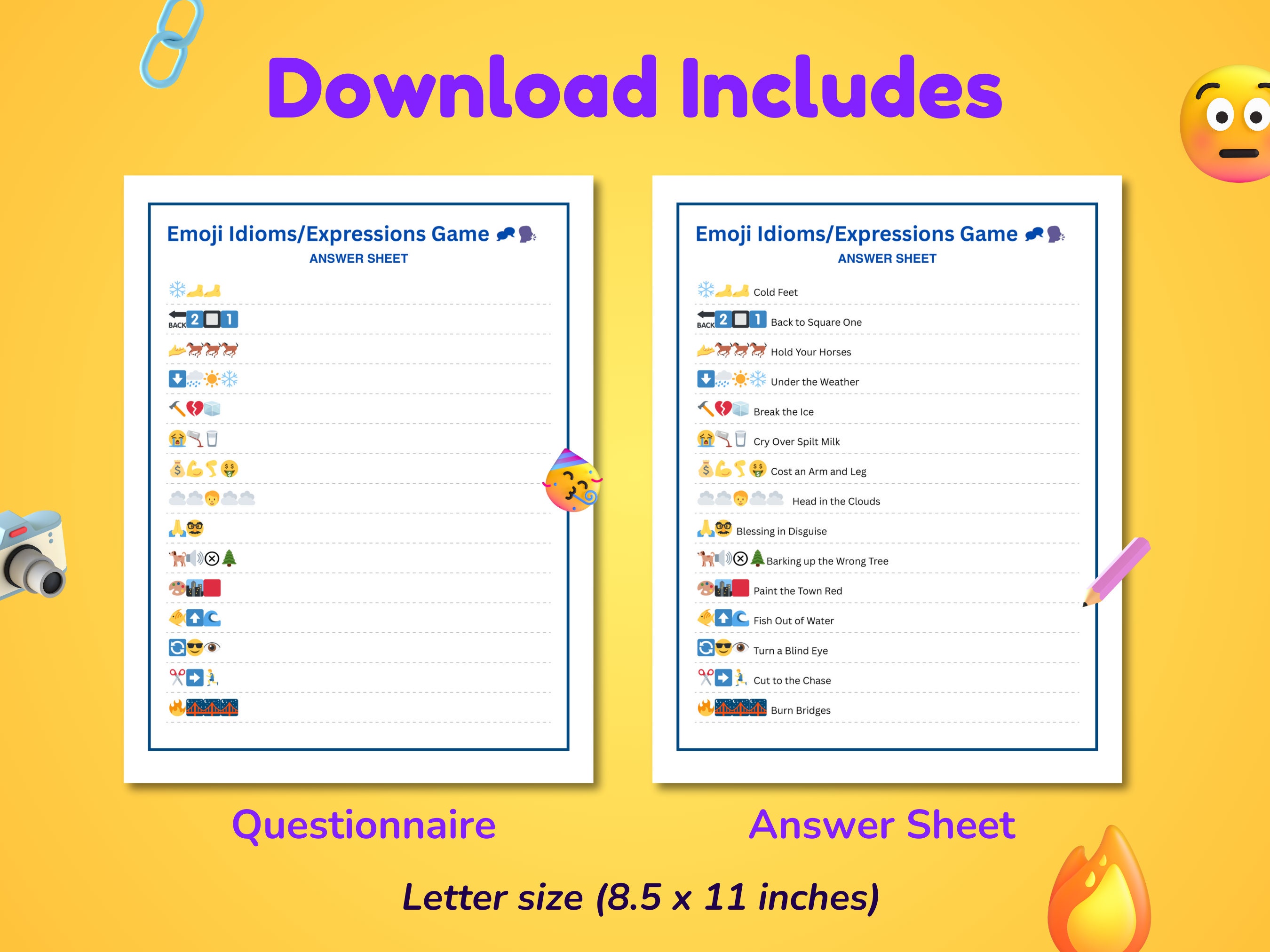Emoji Phrases Pictionary | Emoji Idioms Pictionary | Emoji Idioms Game ...
