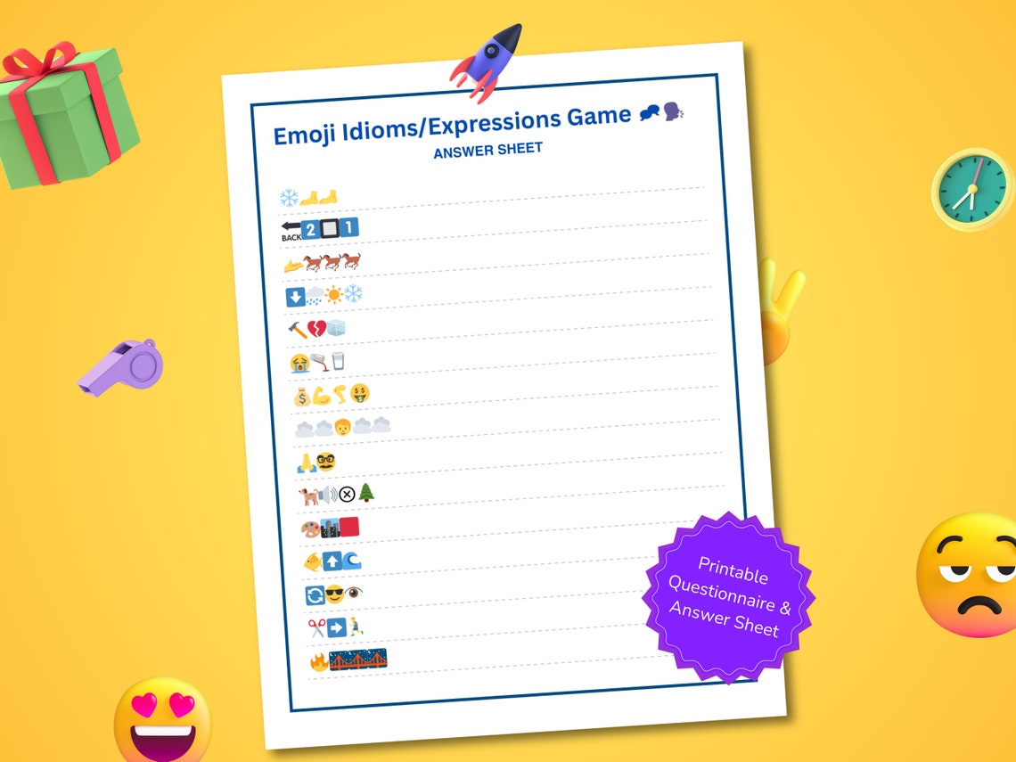 Emoji Phrases Pictionary | Emoji Idioms Pictionary | Emoji Idioms Game ...