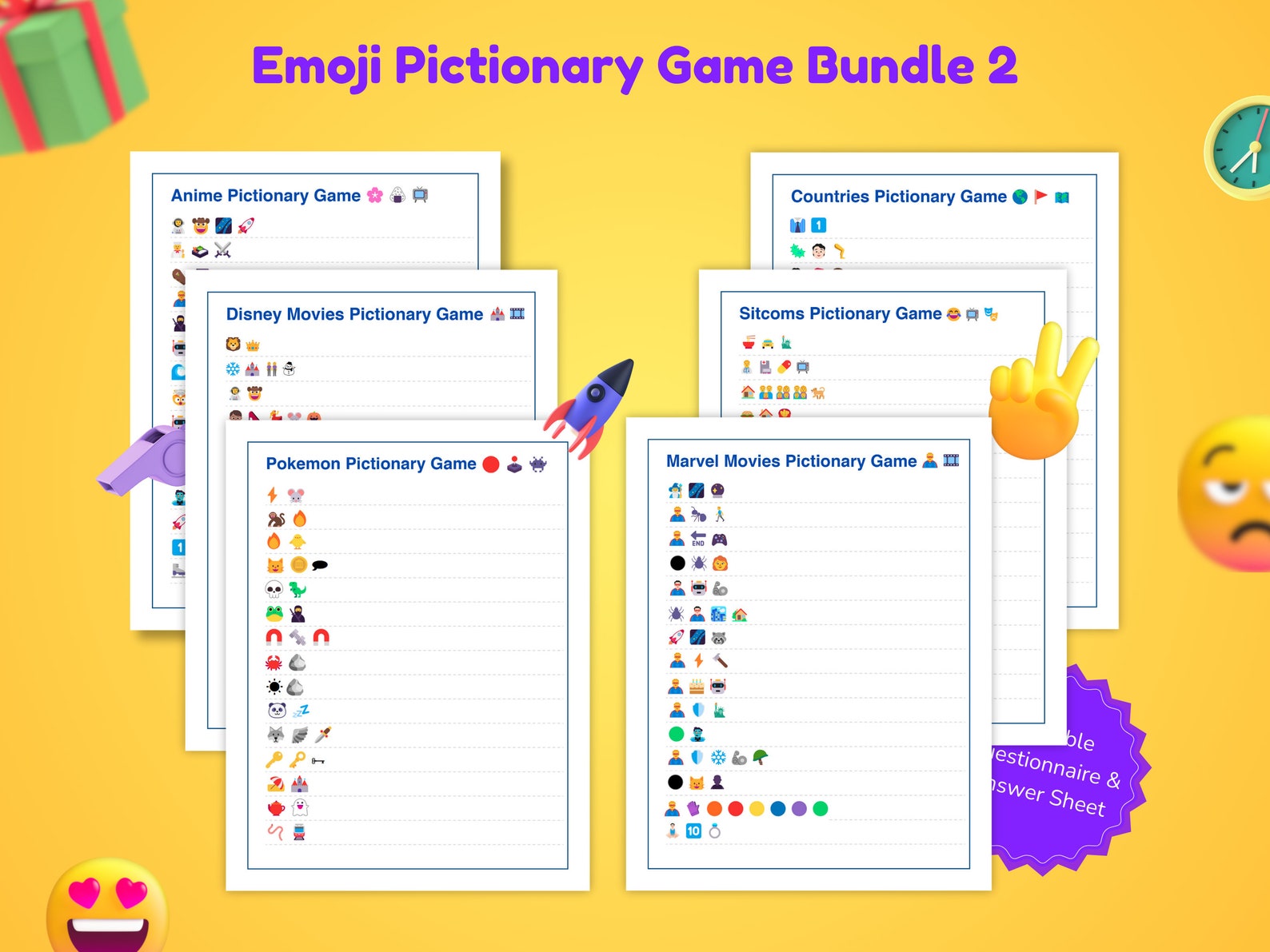 Emoji Pictionary Trivia 2 | Emoji Pictionary Game | Emoji Pictionary ...