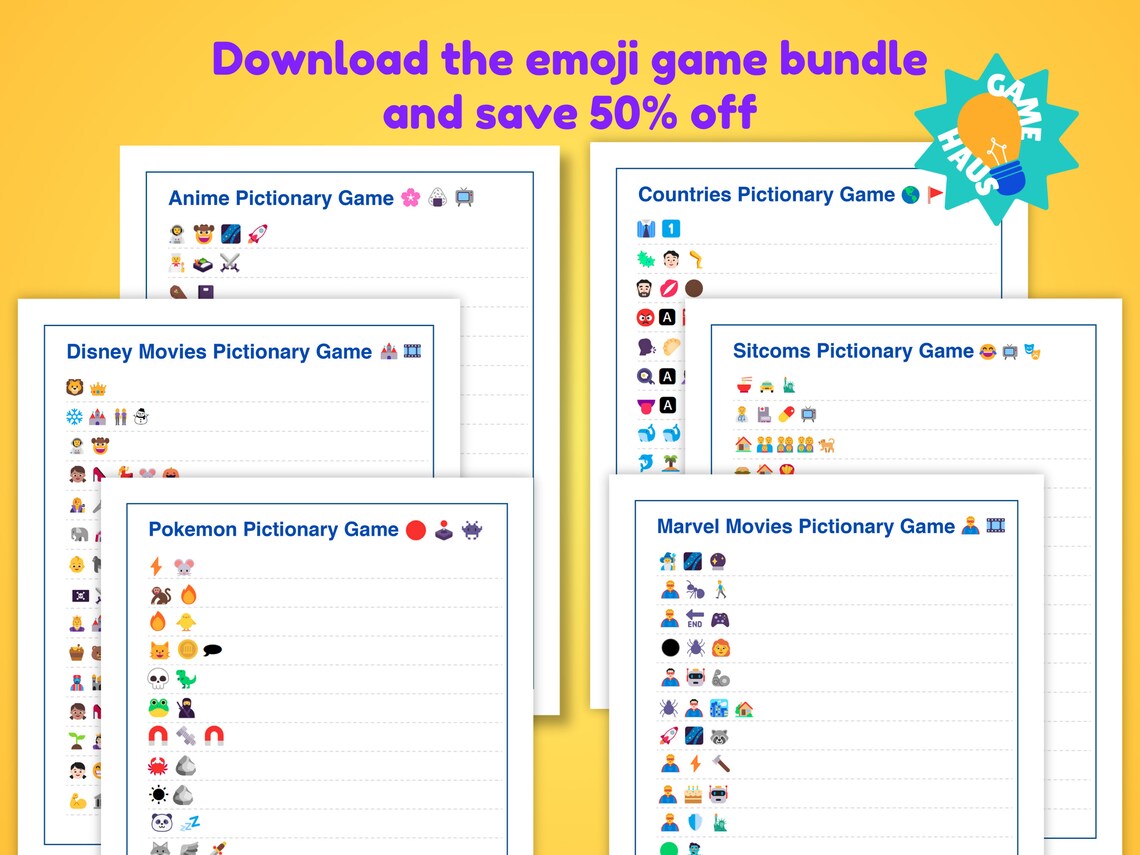 Countries Emoji Pictionary Game: Printable Trivia (PDF) - Etsy