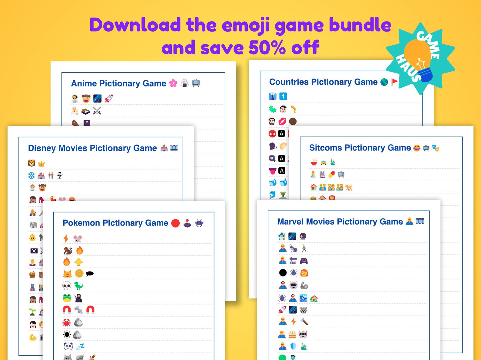 Countries Emoji Pictionary Game: Printable Trivia (PDF) - Etsy