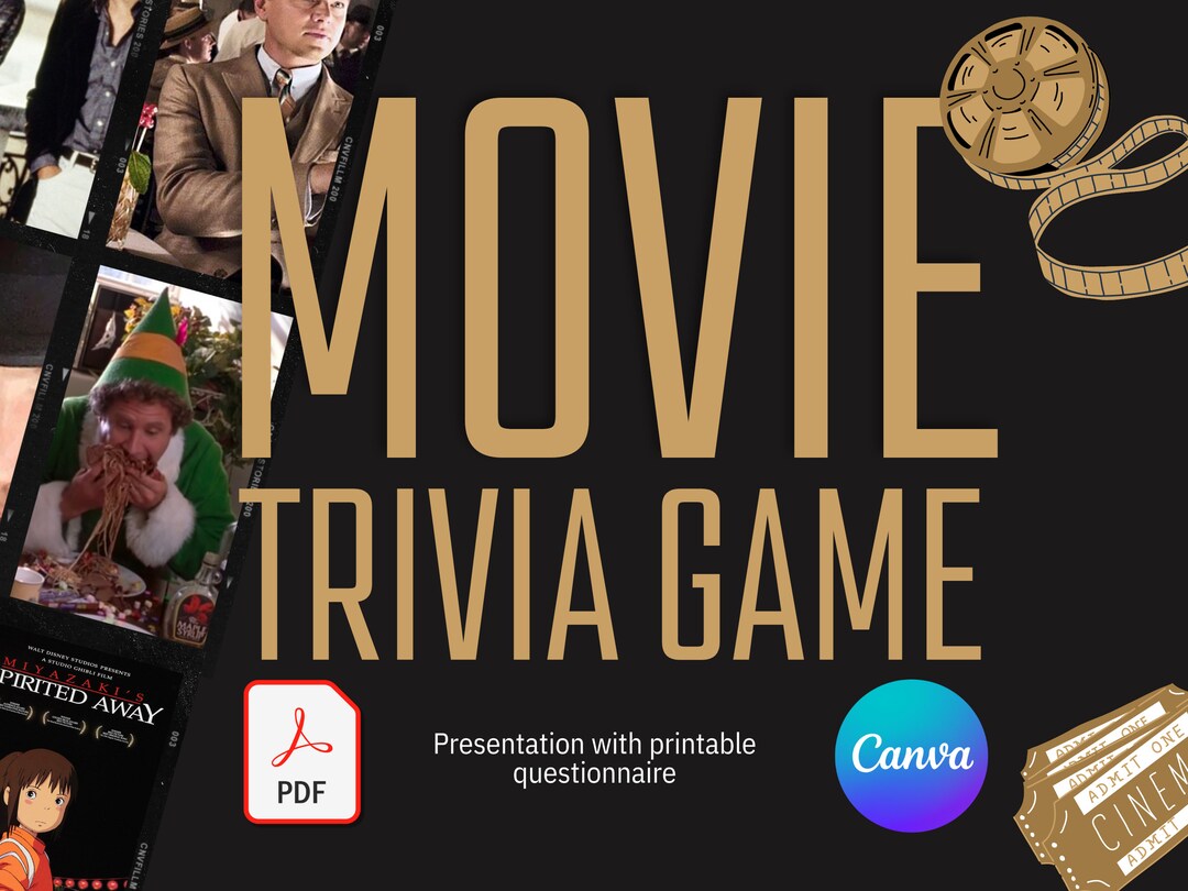 Movie Trivia Game: Name the Movie, Finish the Line (PDF & Canva) - Etsy