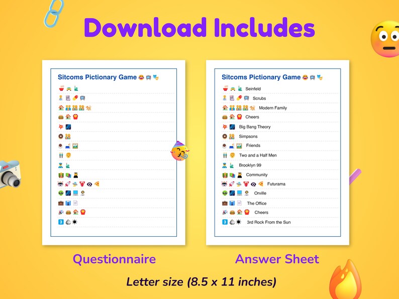 Sitcoms Game | Comedy TV Series Emoji Pictionary | TV Series Game ...