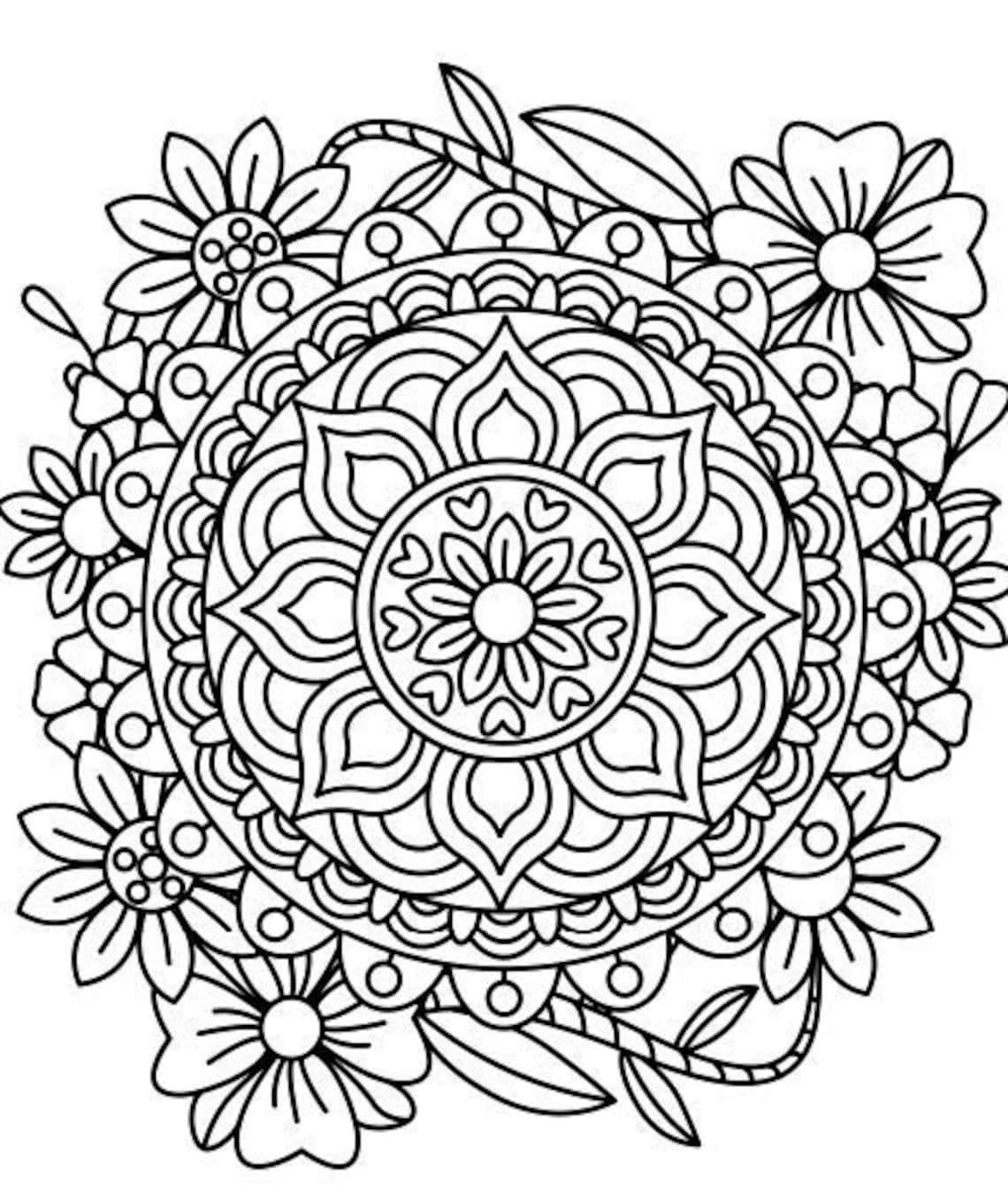 30 Pages Mandala Coloring Pages - Etsy