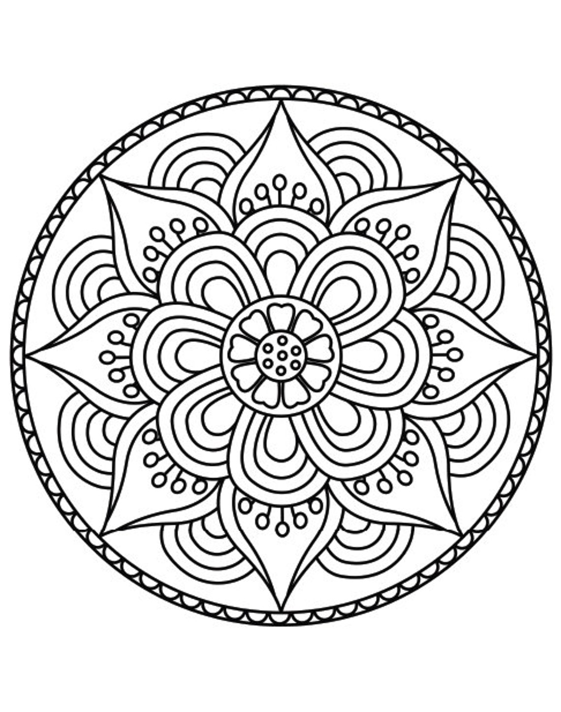 30 Pages Mandala Coloring Pages - Etsy