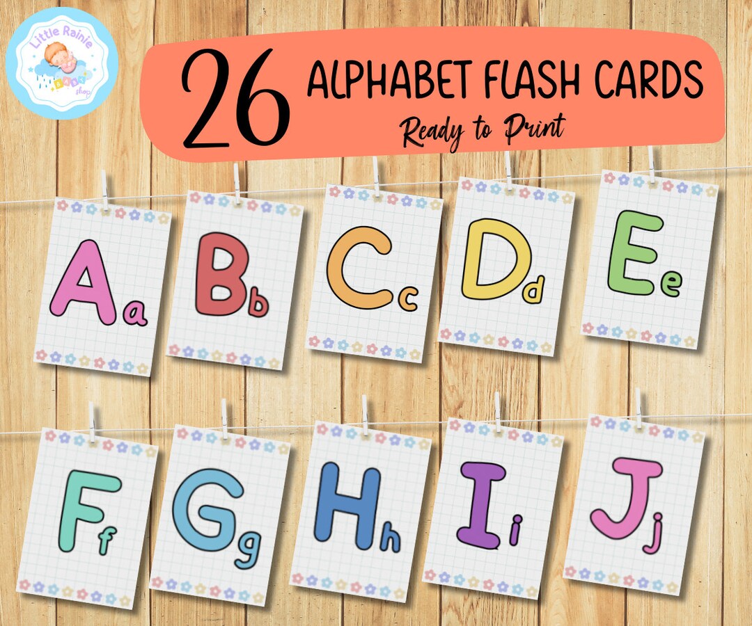 ABC Flashcards A-Z Cards Alphabet Flashcards ABC - Etsy