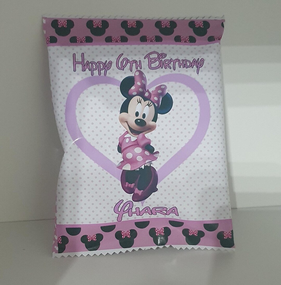 Minnie Mouse Personalised Crisp Packets for All Occasions - Can Be Made ...