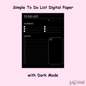 SIMPLE to Do List Digital Paper, Stationery Bundle Goodnotes Template ...