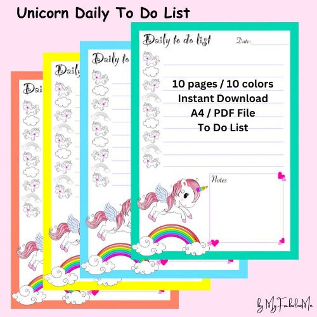 Unicorn Cute Colorful Borders Frames Clip Art Bundle 10 Digital File ...