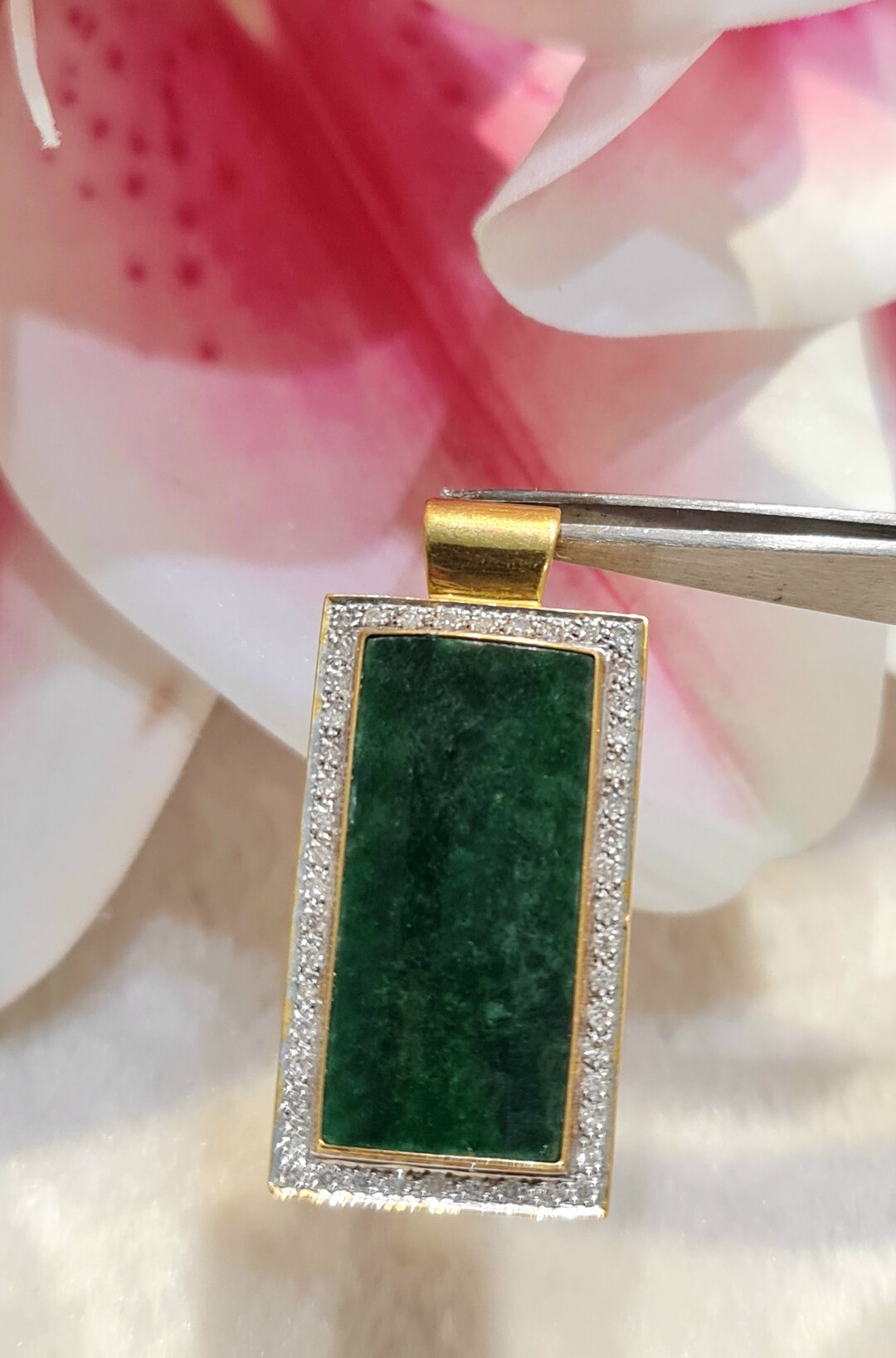 Solid 20k 850 Pure Gold Jade Pendent clearance Price - Etsy
