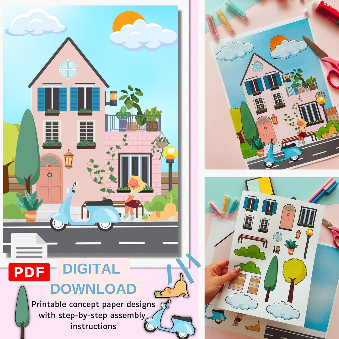DIY Cut and Paste Printable Paper Craft Activities for Kids - Etsy UK