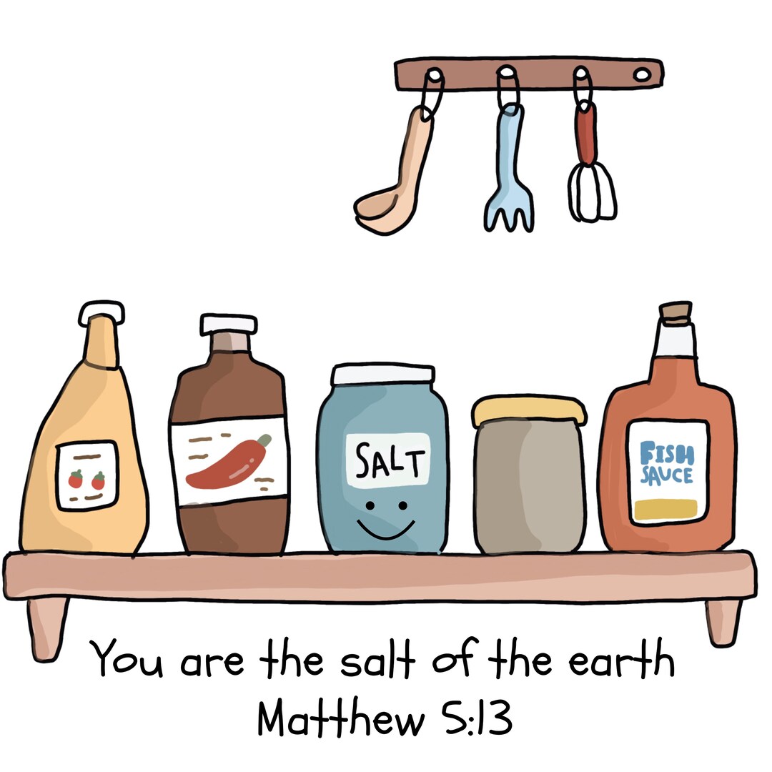 Bible Verse Art, You Are the Salt of the Earth Matthew 5:13, a Digital ...