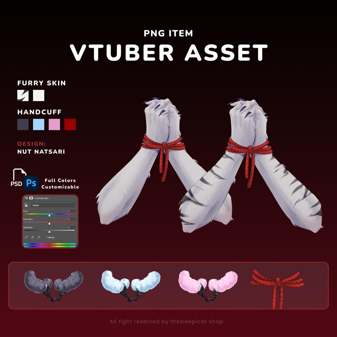 Vtuber Asset | PNG Fur Handcuff L Rope Handcuff | Furry Prop | Vtube ...