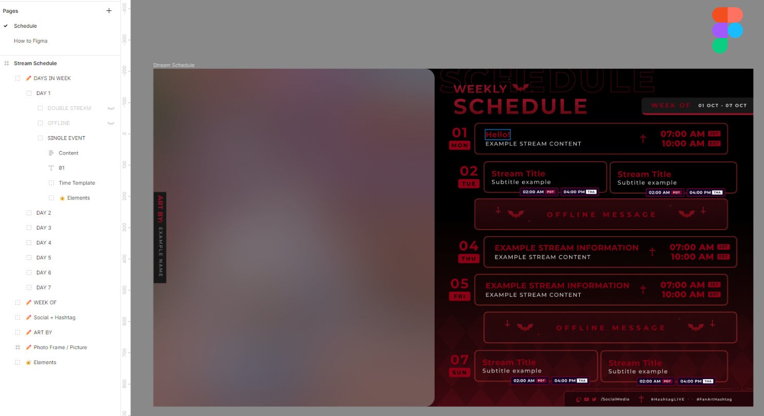 Stream Schedule Template Red Devil Vtuber Schedule Vtuber Assets Vtuber ...