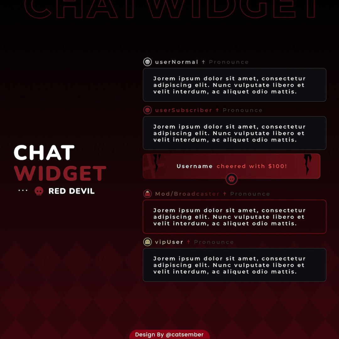 Red Devil Chat Widget | Twitch Chat Widget | Twitch Widget - Etsy