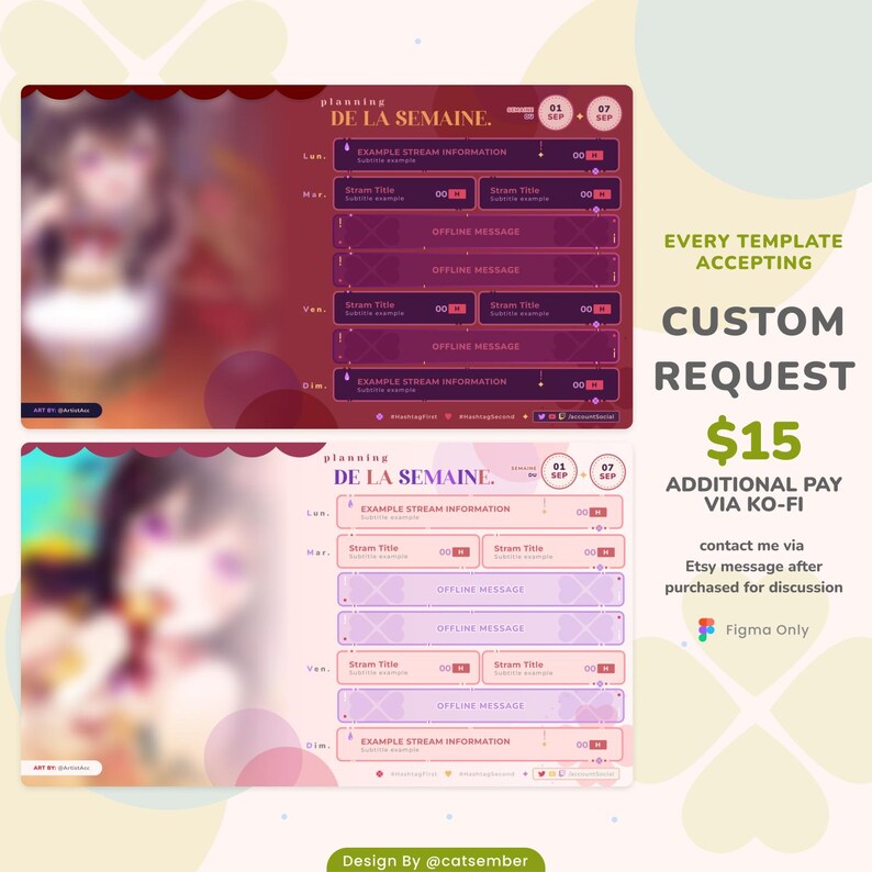 Lucky Clover Stream Schedule Template: Vtuber Assets (figma .fig) - Etsy