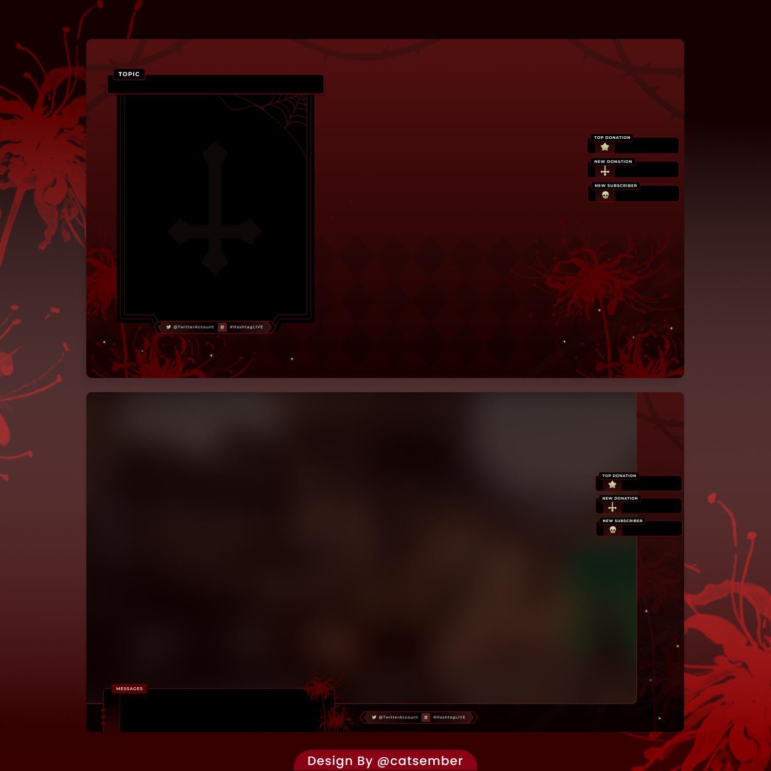 Animated Red Spider Lily Stream Overlay: Vtuber Twitch Asset (PDF Guide ...
