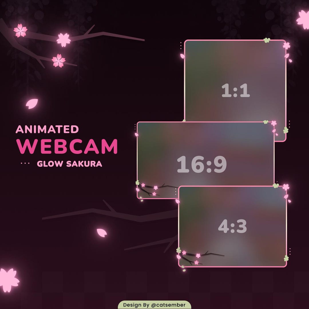 Animated Pink Sakura Webcam Border Overlay (digital Download) - Etsy