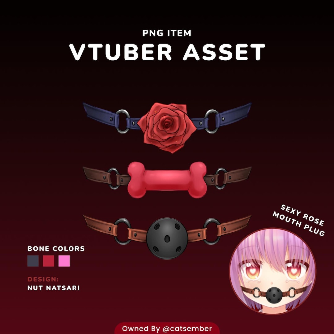 Vtuber Asset | PNG Mouth Gag Plug | PNG Mouth Ball | Vtube Studio ...
