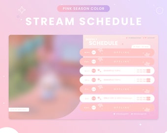 Pink Retro Lofi Twitch Youtube Weekly Stream Schedule Social Media ...