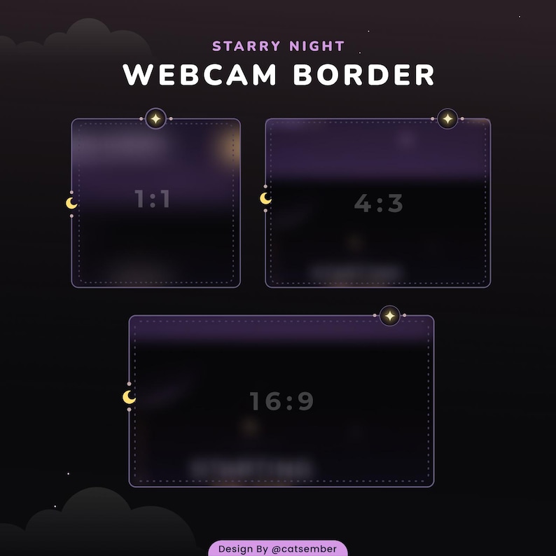 Starry Night Animated Stream Overlay Pack for Twitch | Overlay Set | Twitch Overlays - Etsy