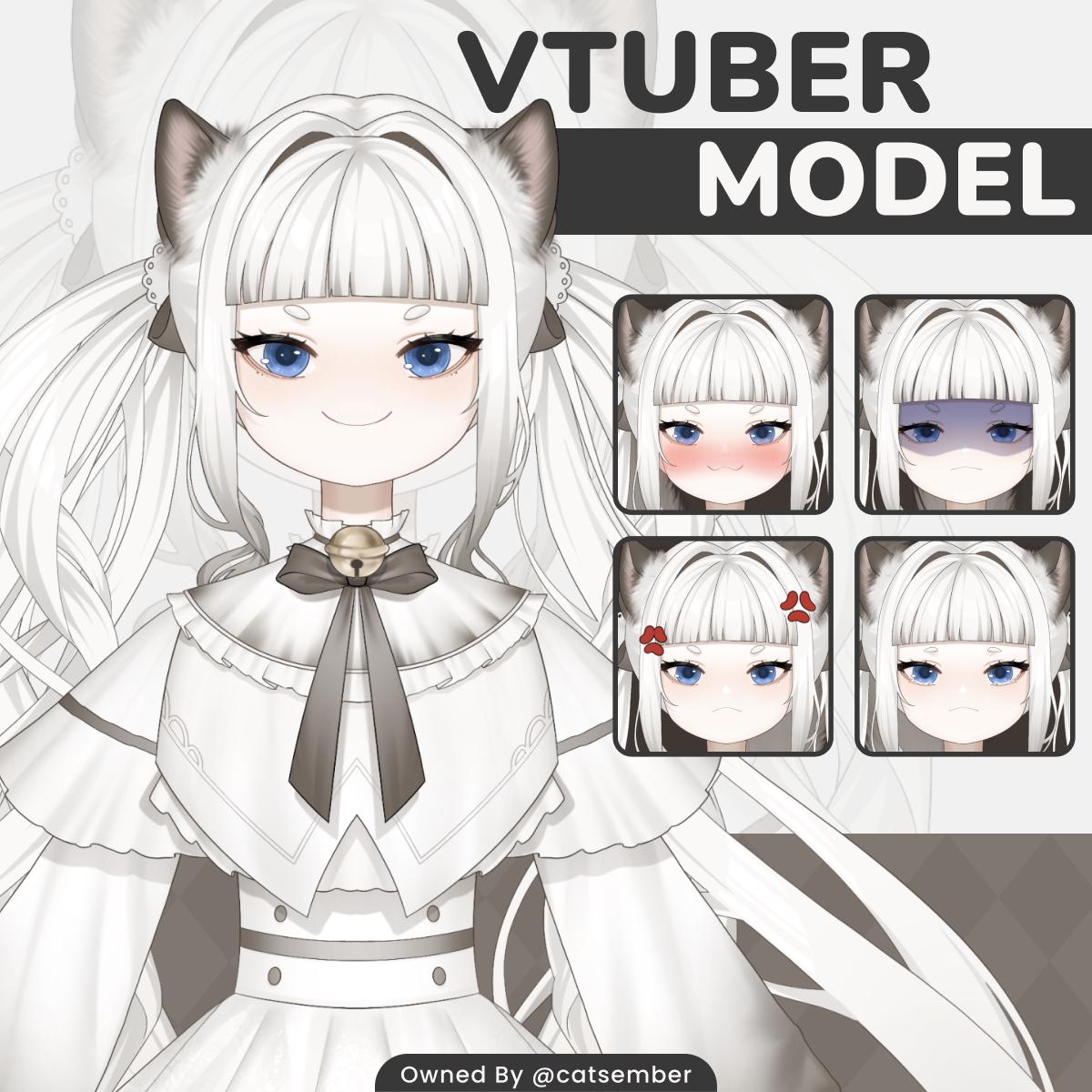 LIVE2D Premade Female Vtuber Model - Cat Lolita | Cat Vtuber Model ...