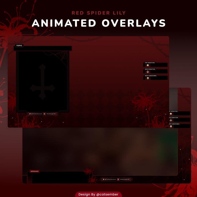 Animated Red Spider Lily Stream Overlay: Vtuber Twitch Asset (PDF Guide ...