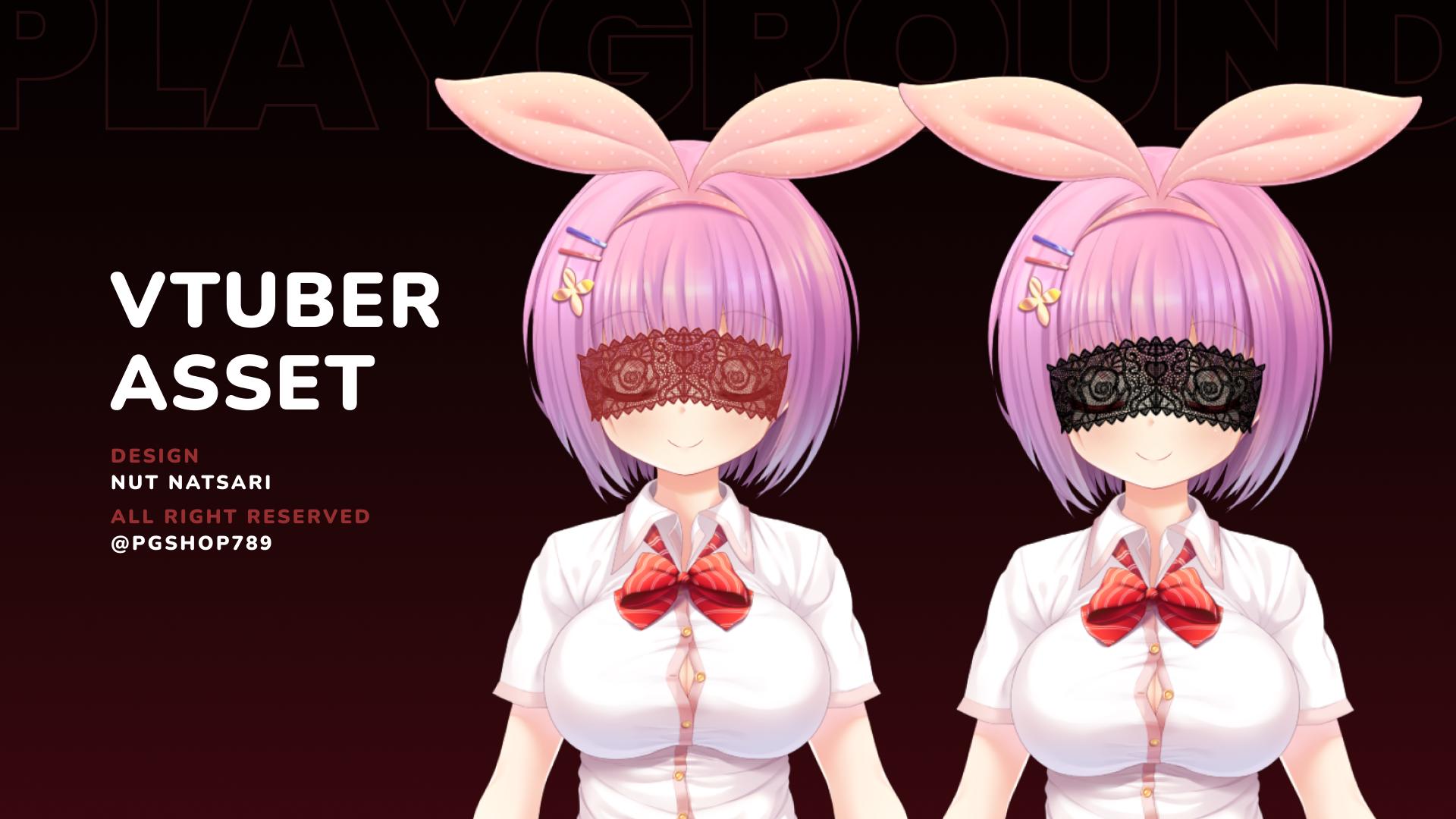 Vtuber Asset: Lace Blindfold - Red & Black (PNG) - Etsy