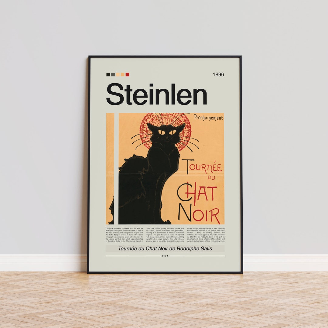 Le Chat Noir Poster Theophile Steinlen Printable Wall Art Du Chat Noir ...