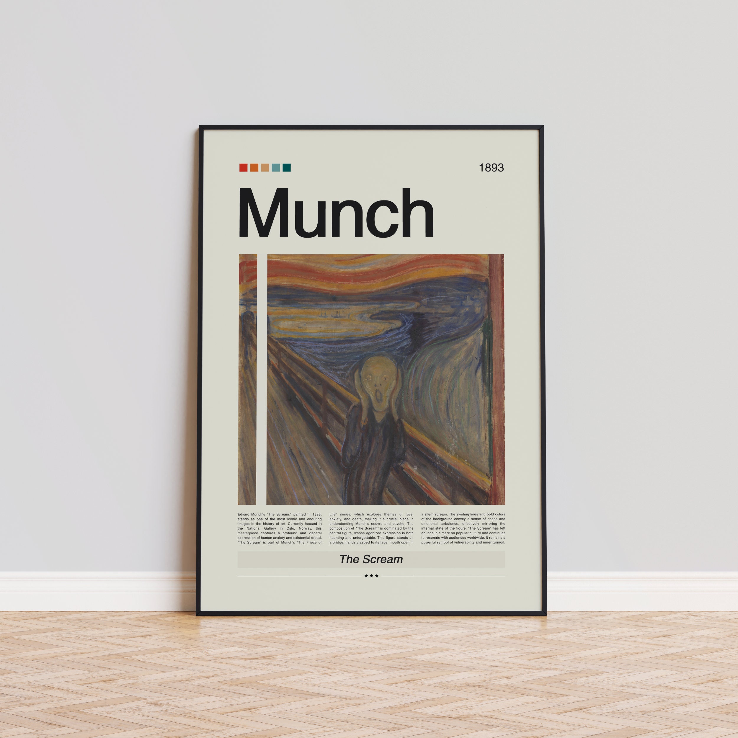 The Scream 1893 Poster Edvard Munch Printable Wall Art Scream Painting ...