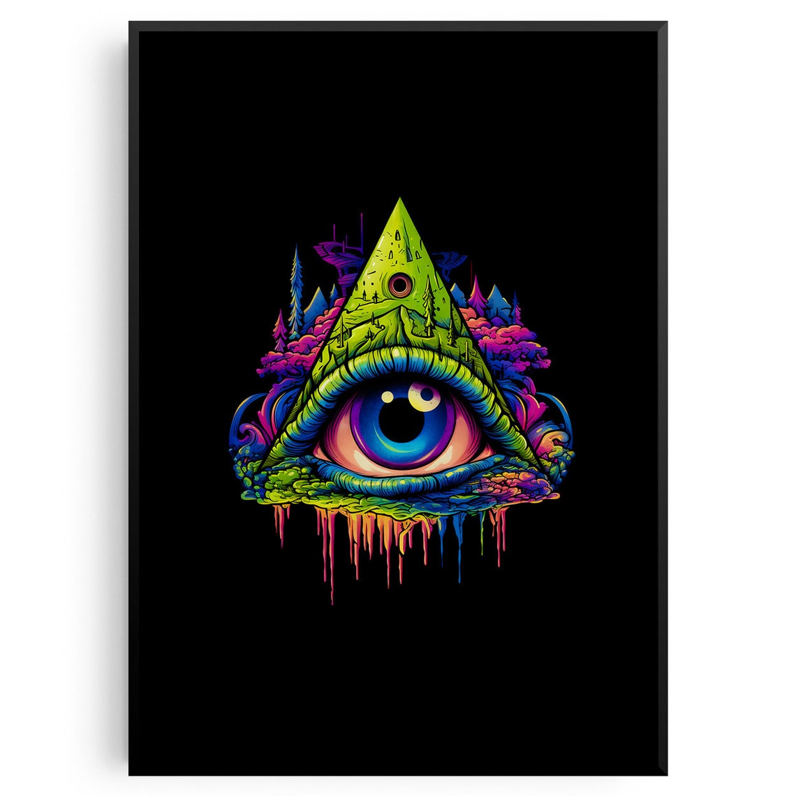 Third Eye Poster All Seeing Eye Trippy Art for a Trippy Mind Psychedelic Poster Hippy Wall Art ...