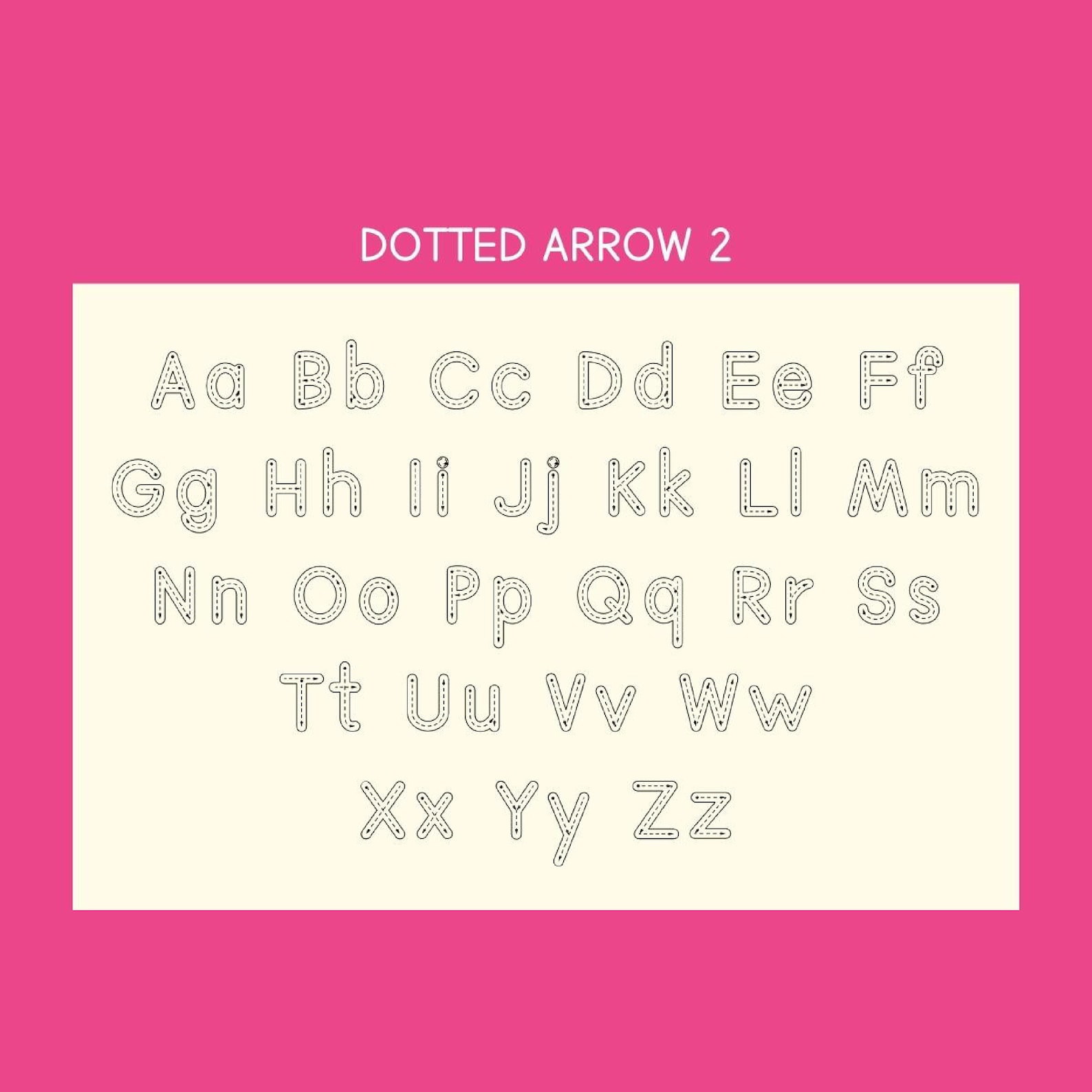 Tracing Fun Font, Student Font, Arrow Guide Font, Tracing Font, Bundle ...